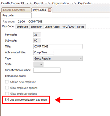What is a summarization pay code?