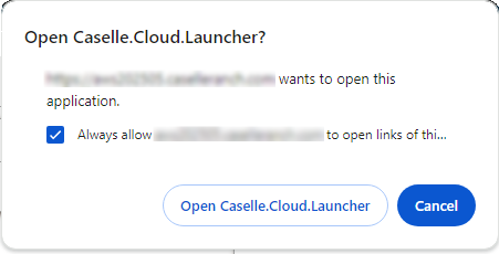 How do I launch Caselle Cloud Launcher? (2025.05)