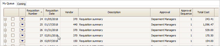 How do I view requisition detail?