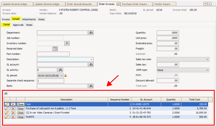 How do I modify a line item? (Enter Invoices)