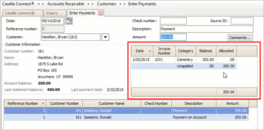 How do I move a payment to a different customer?