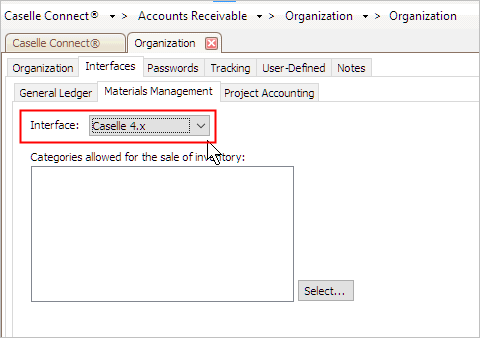 How do I turn on the Materials Management interface?