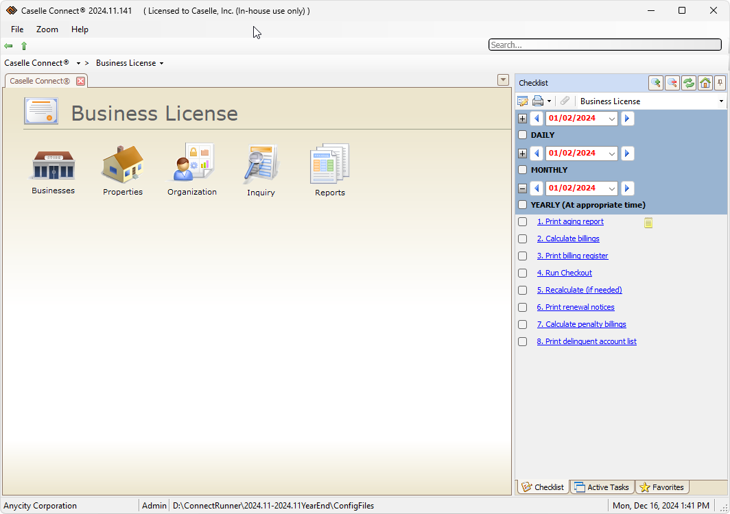 Business License Year-end Checklist