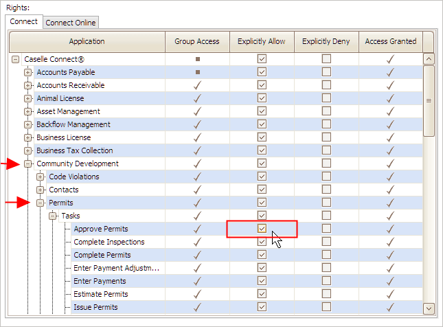 How do I set up user security to approve permits?