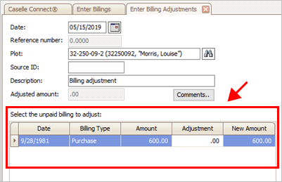 How do I enter billing adjustments?