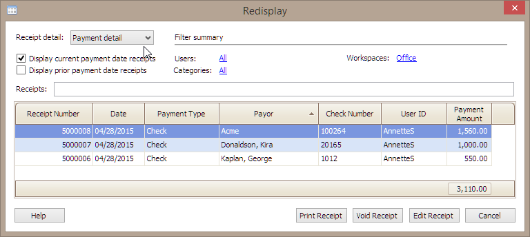 Can I show a receipt summary?