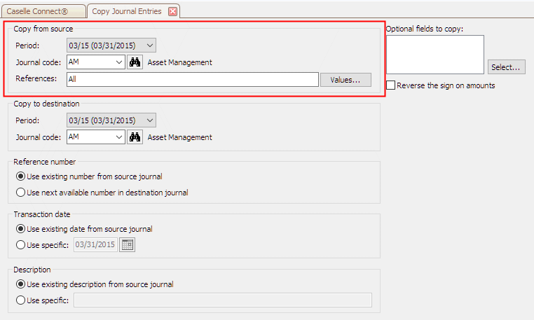 How do I copy journal entries? (Old)