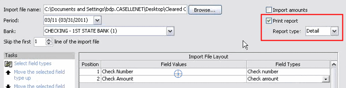 How do I import cleared checks?