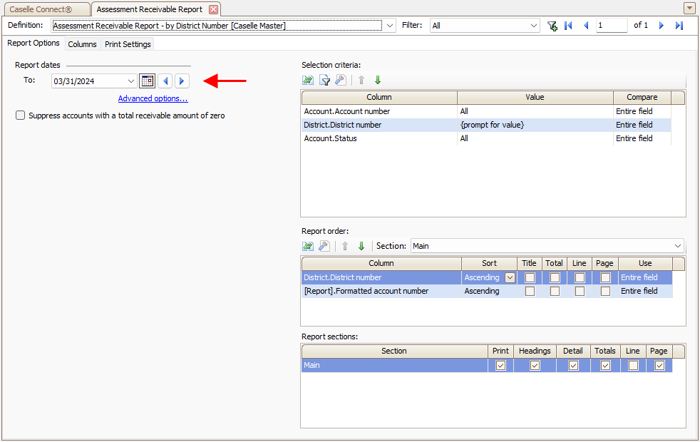 How do I print an assessment receivables report? (2024.05)