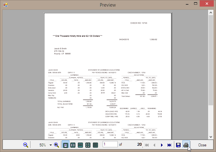 How do I verify which payroll checks have been selected for reprint?