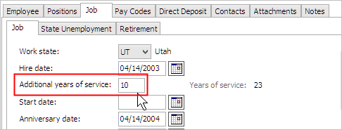 How do I add service years?