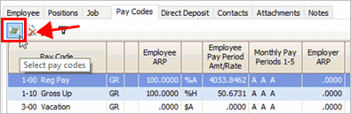 What if the pay code is not included in the Employee Pay Codes list?