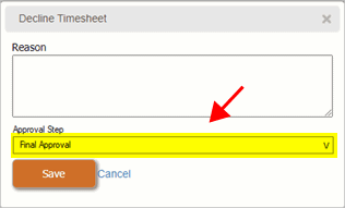 How do I restart the approval process on a denied timesheet?