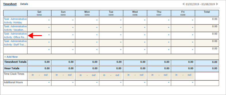 How do I change the task and activity on my timesheet? (Connect Online)